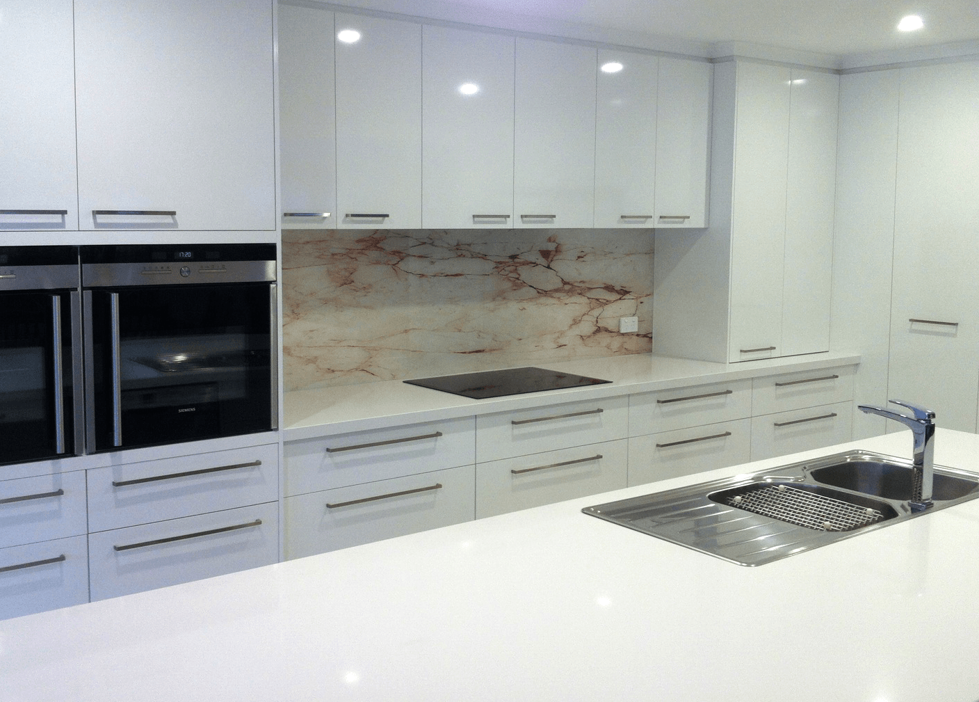 Splashback For Marble Kitchen Bench Tops | Seein Glass Designs